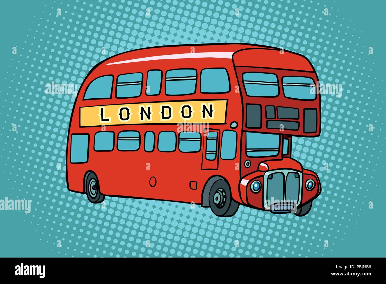 Double decker london bus cartoon immagini e fotografie stock ad alta ...