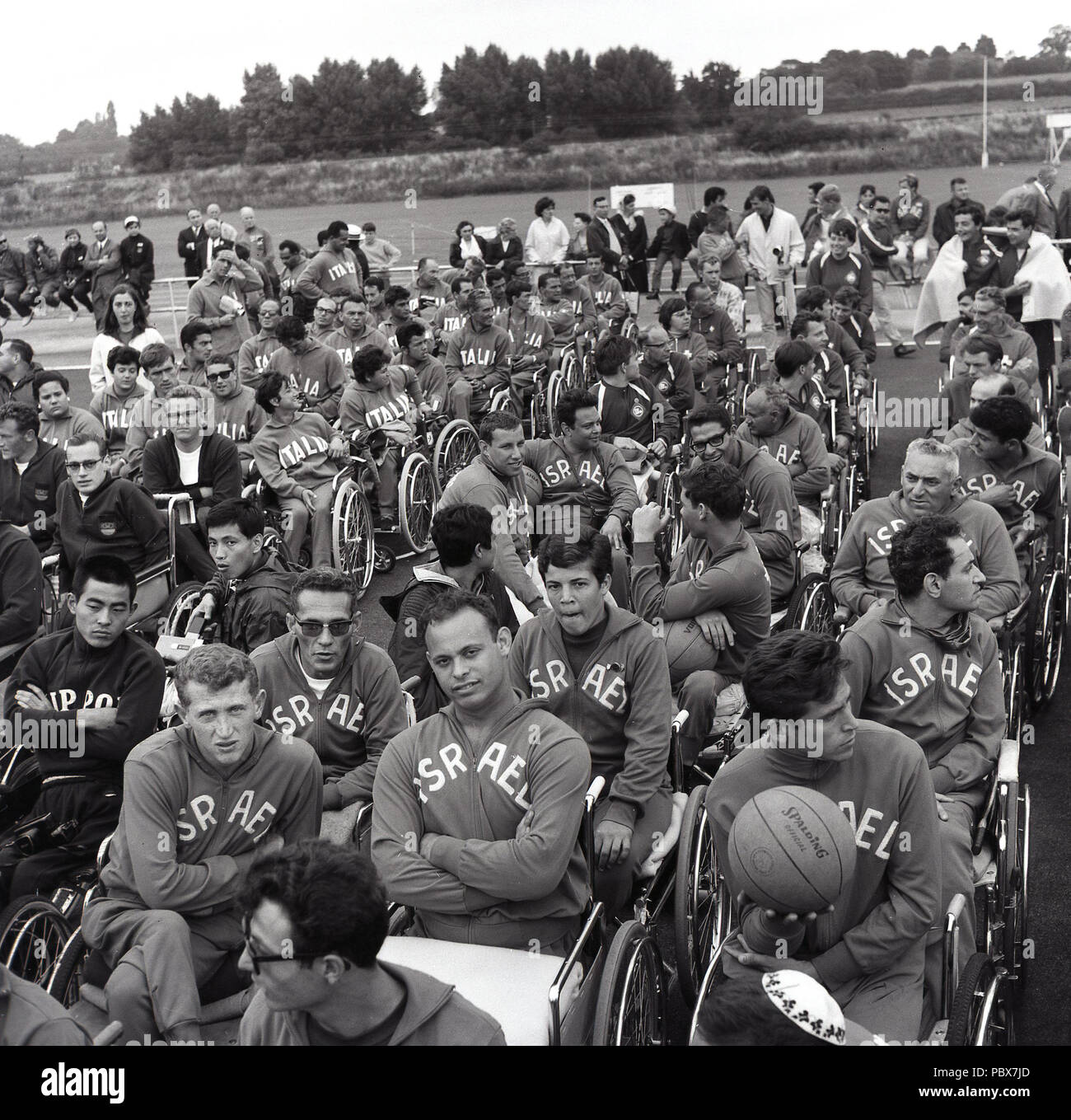 1967, storico, Stoke Mandeville giochi, squadre nazionali line-up in ...