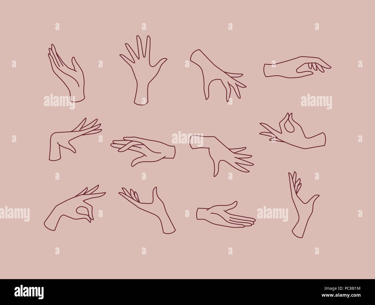 Pregando le mani, disegno Immagini Vettoriali Stock - Alamy