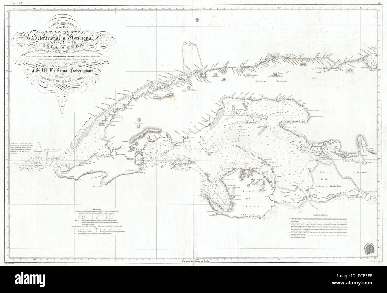 Carta nautica hidrografica della mappa di cuba immagini e fotografie ...