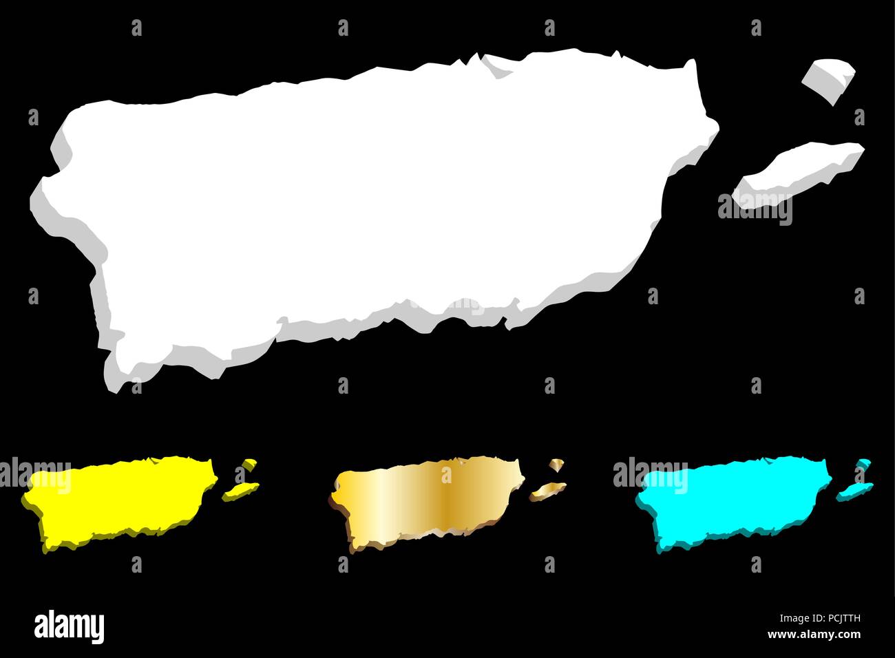 Mapa de oro de puerto rico Immagini Vettoriali Stock - Alamy