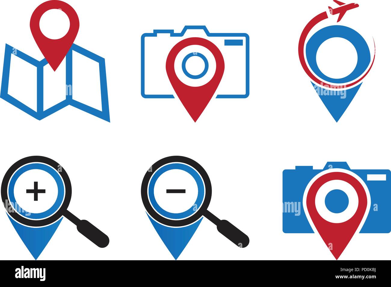 Disegno del logo della mappa immagini e fotografie stock ad alta ...