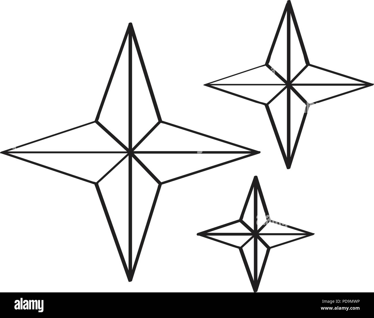 Stella di contorno Immagini Vettoriali Stock - Alamy