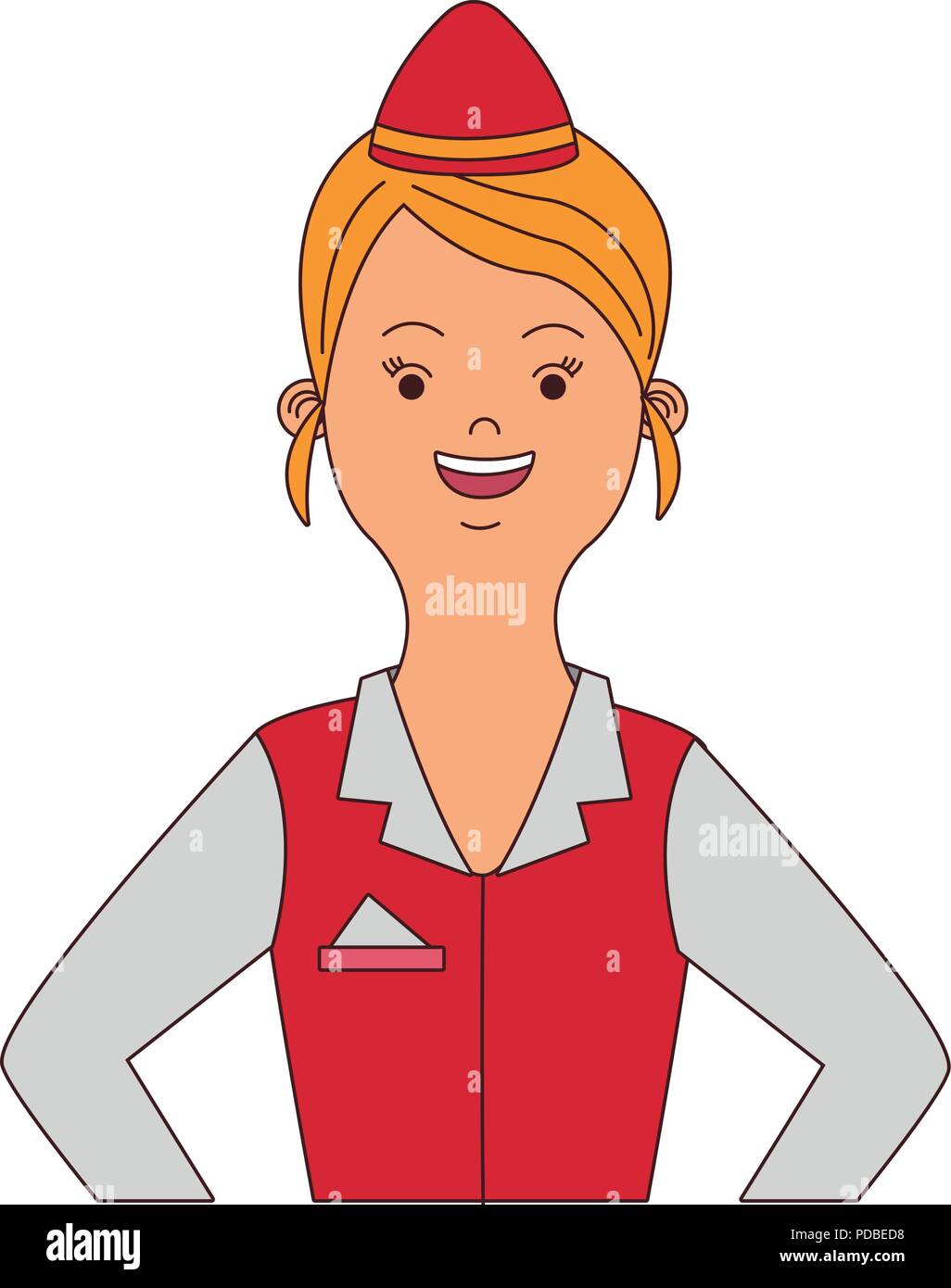 Stewardess cartoon Immagini Vettoriali Stock - Alamy