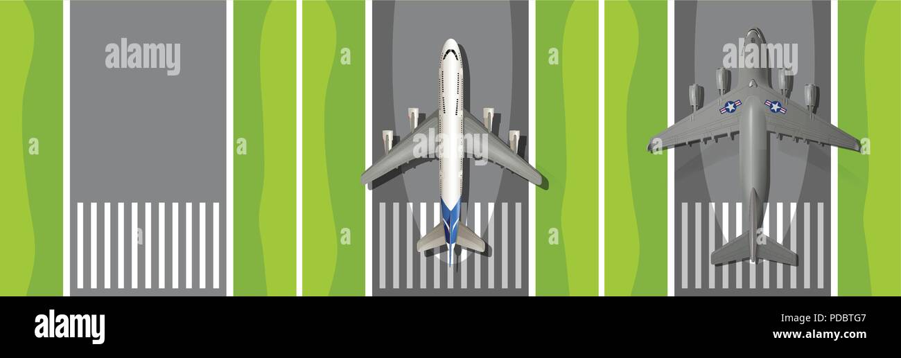 Aereo che decolla pista Immagini Vettoriali Stock - Alamy