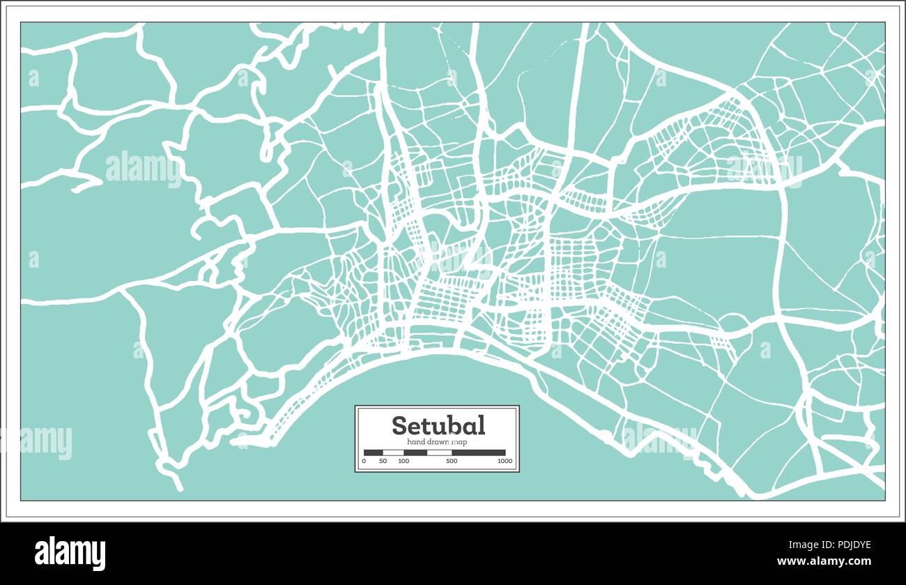 Mappa di setubal portogallo Immagini Vettoriali Stock - Alamy