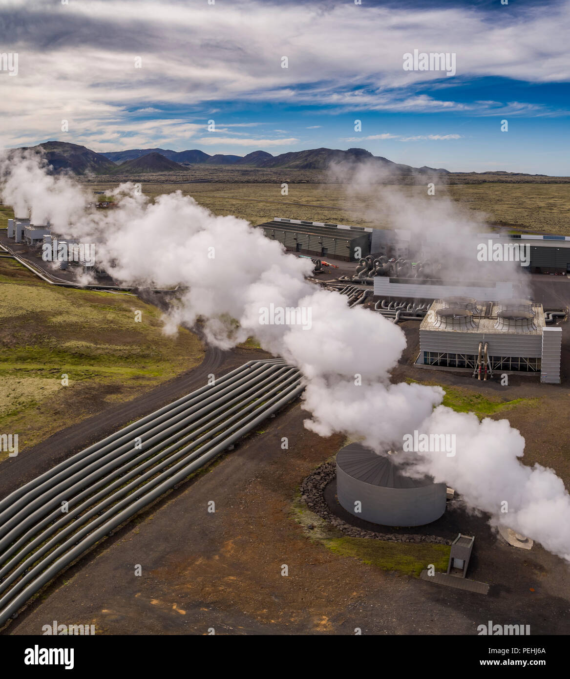 Hellisheidi Centrale geotermica, Islanda Foto stock - Alamy