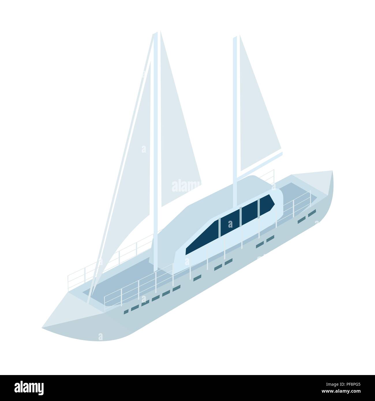 Icona di yacht in cartoon design isolato su sfondo bianco. Simbolo di ...