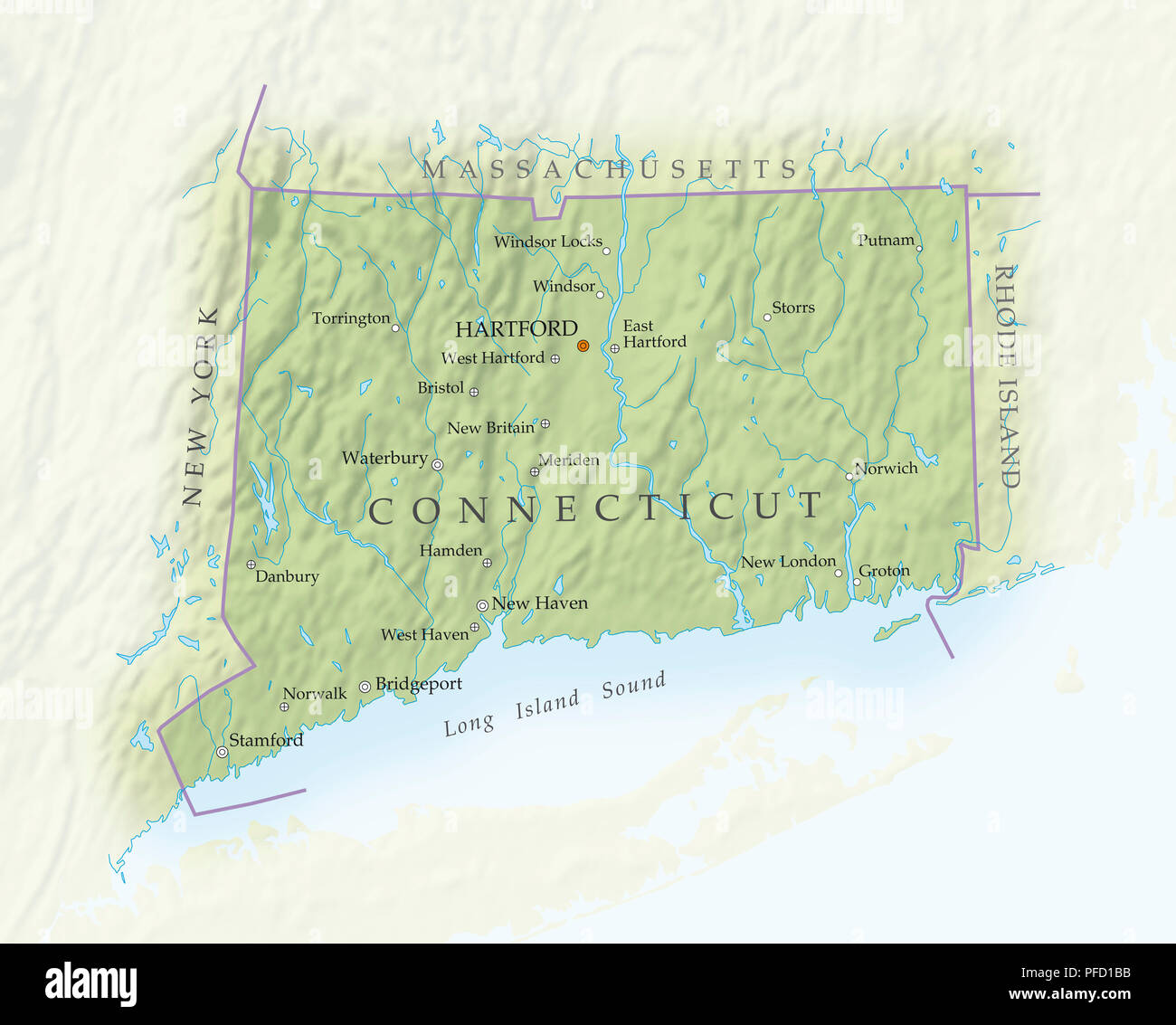 Map of connecticut state immagini e fotografie stock ad alta ...