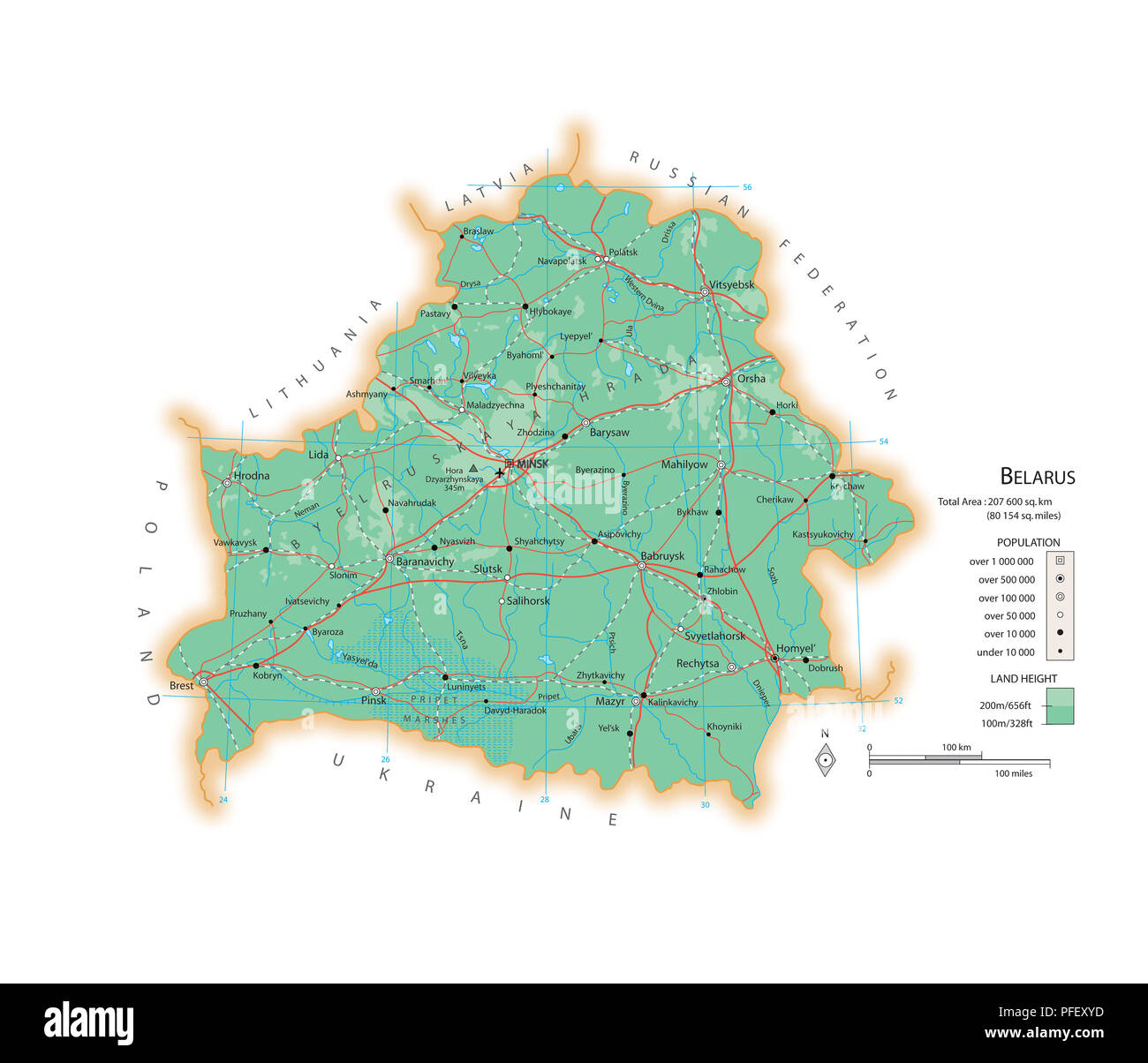 Mappa della bielorussia immagini e fotografie stock ad alta risoluzione ...