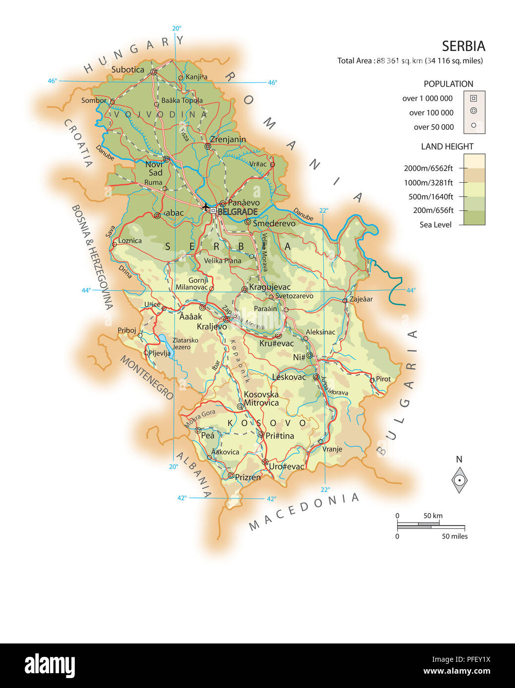 Mappa della serbia immagini e fotografie stock ad alta risoluzione - Alamy