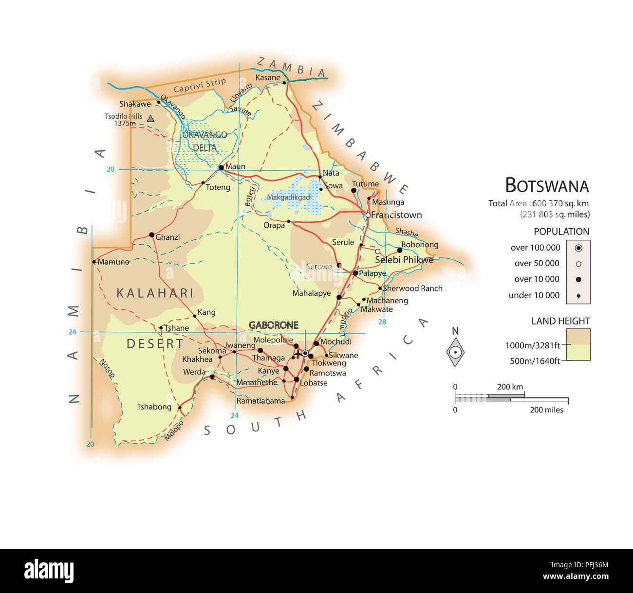 Botswana map immagini e fotografie stock ad alta risoluzione - Alamy