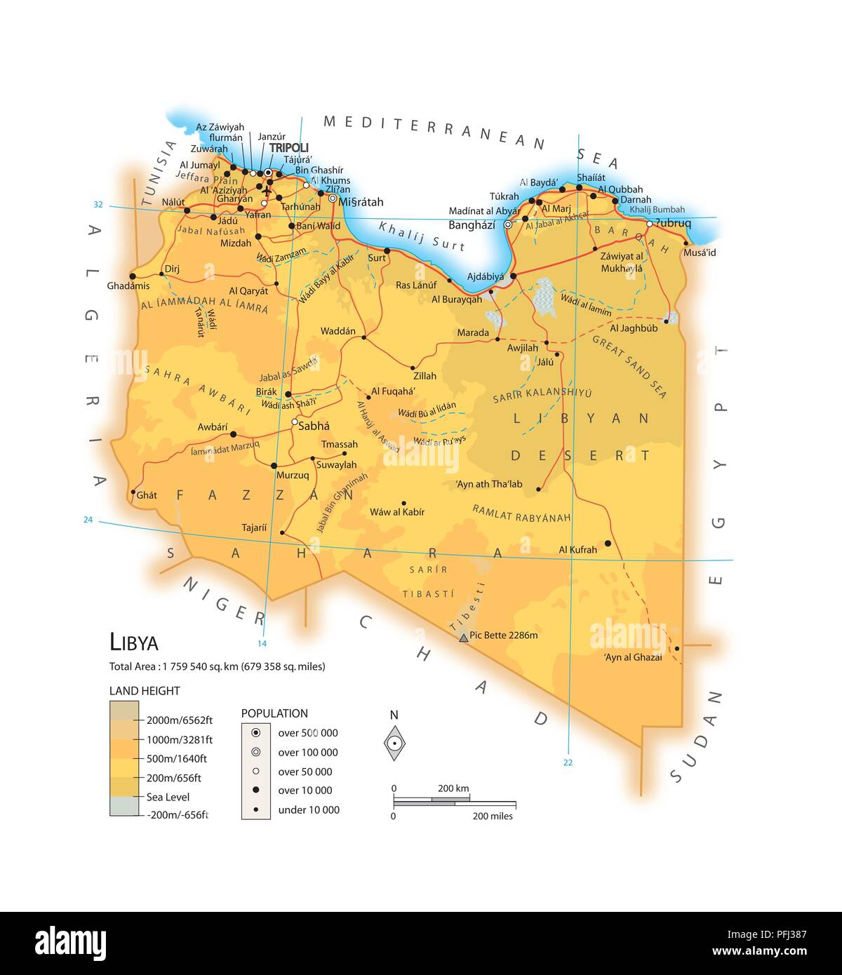 Mappa della libia immagini e fotografie stock ad alta risoluzione - Alamy