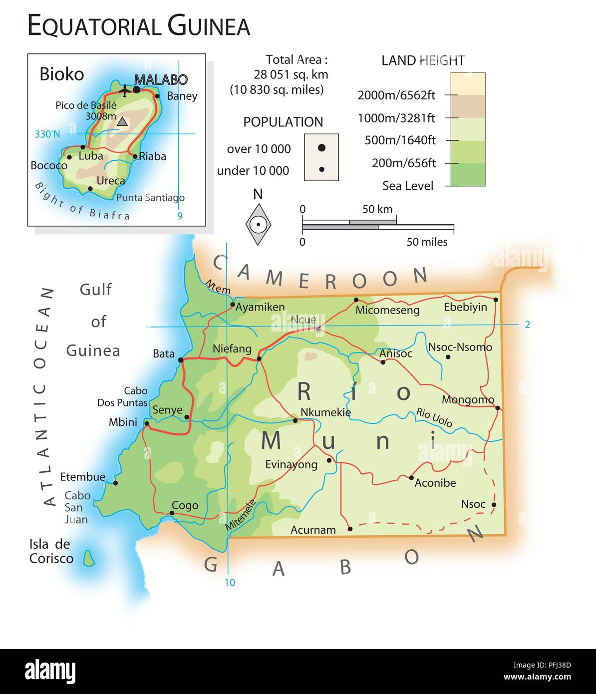 Mappa guinea equatoriale immagini e fotografie stock ad alta ...