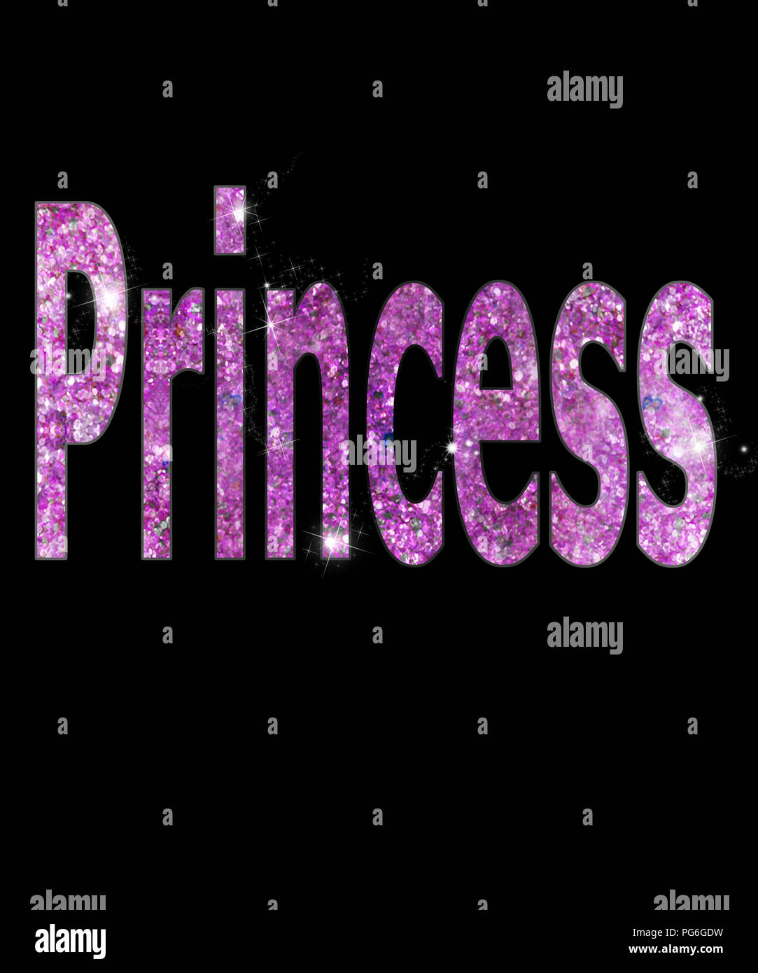 La principessa testo in grassetto di word in lucido scintillanti ...