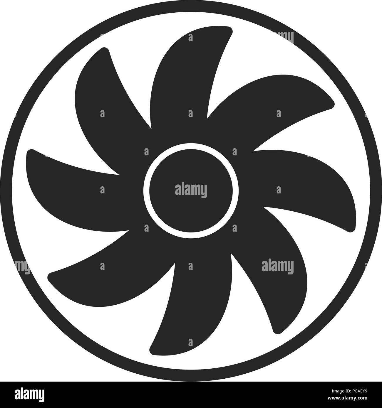 Ventola per ventilazione o elica icona. Simbolo del rotore Immagine e ...