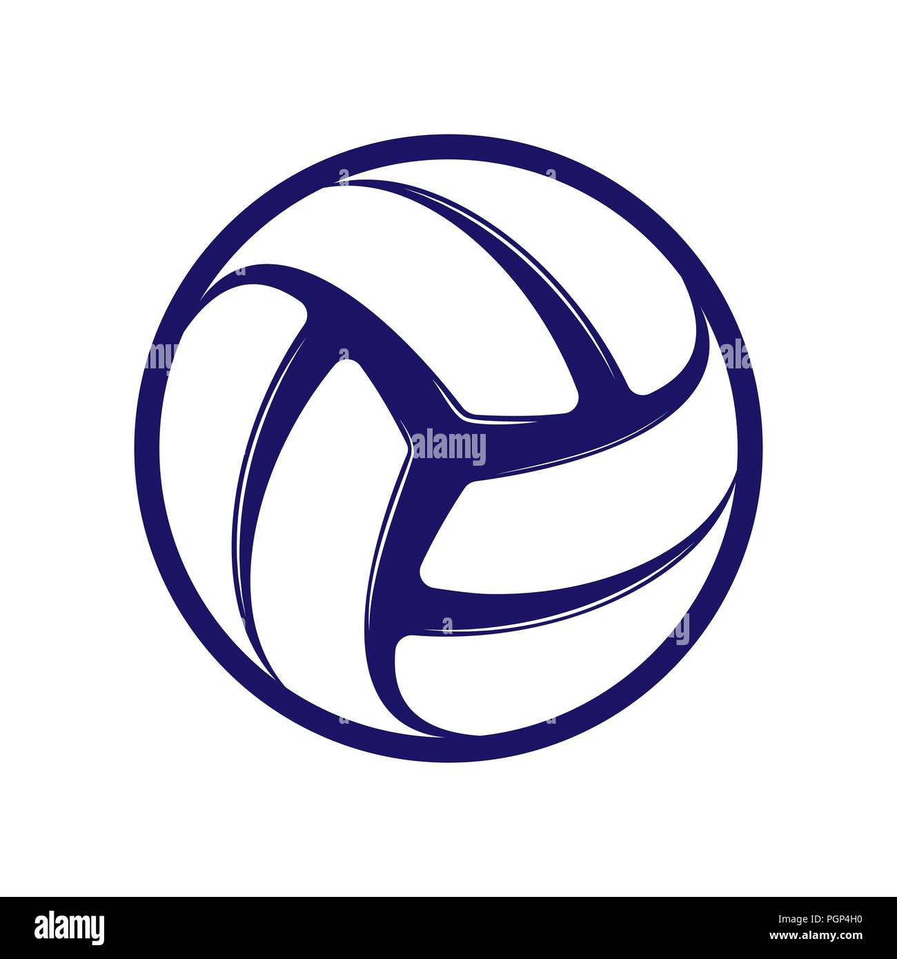 Blu pallavolo astratto simbolo isolato su sfondo bianco Immagine e ...