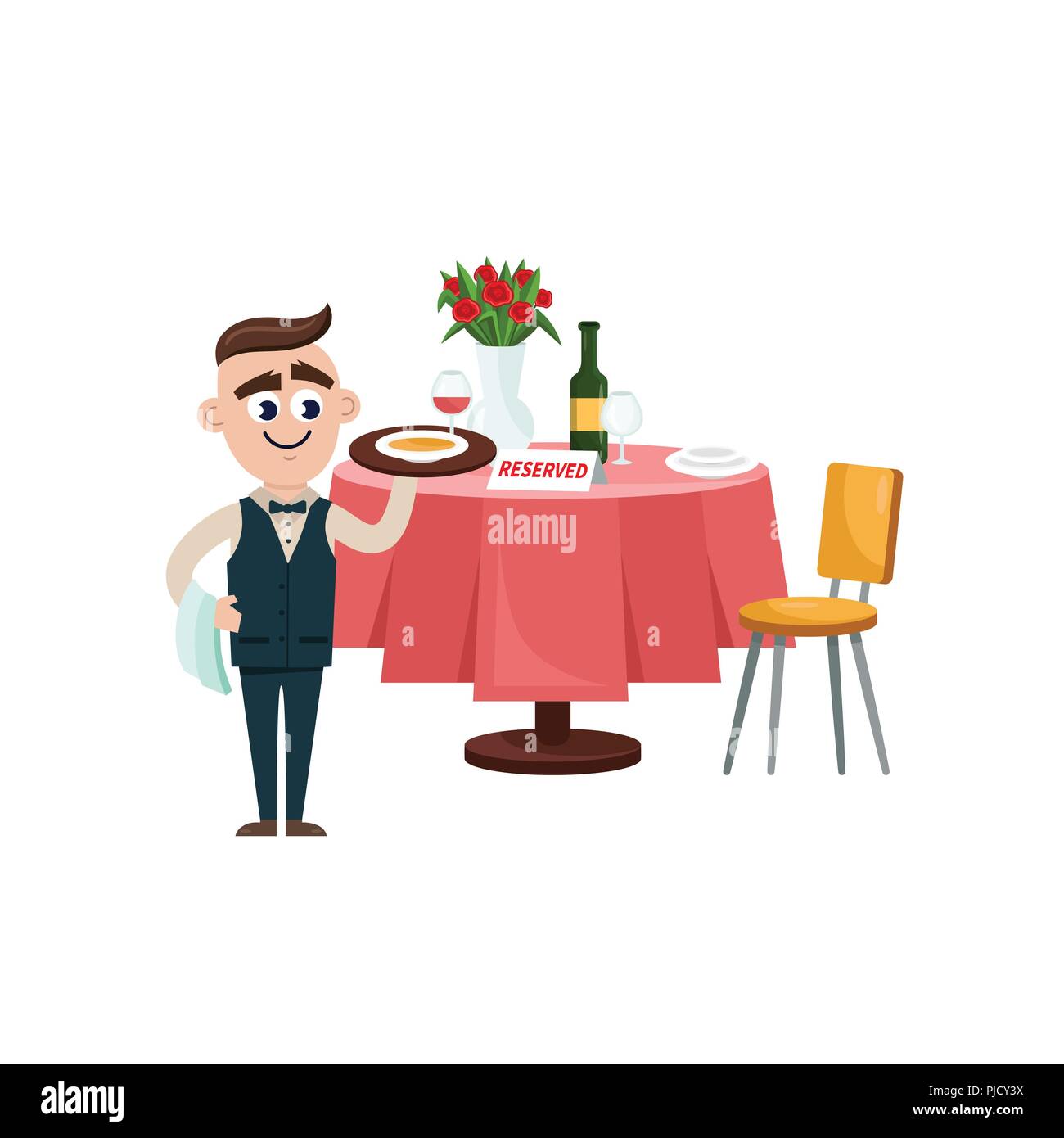 Impostazione del tavolo del ristorante Immagini Vettoriali Stock - Alamy