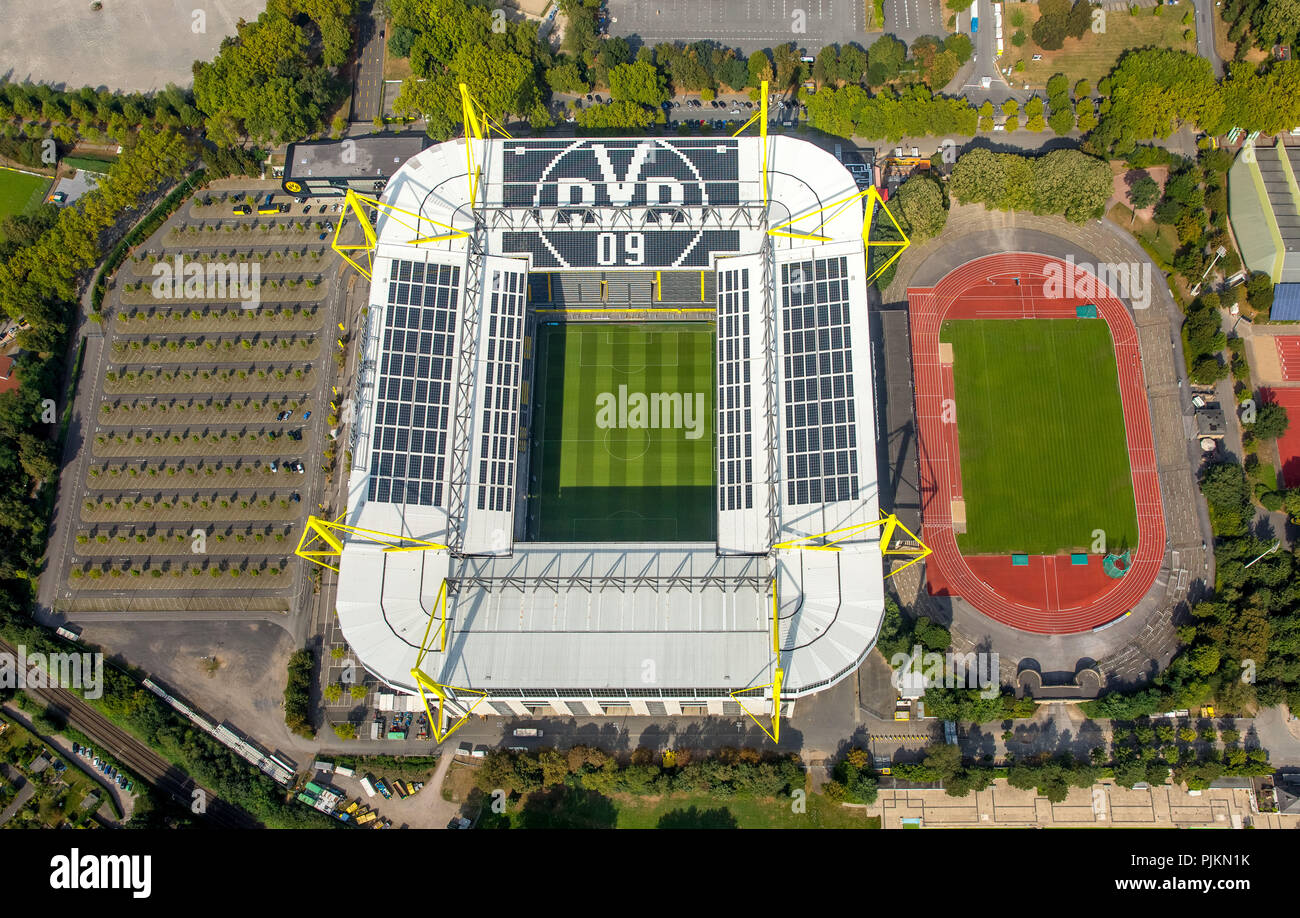 Vista aerea, Signal Iduna Park, Westfalenstadion, Bundesliga Stadium ...