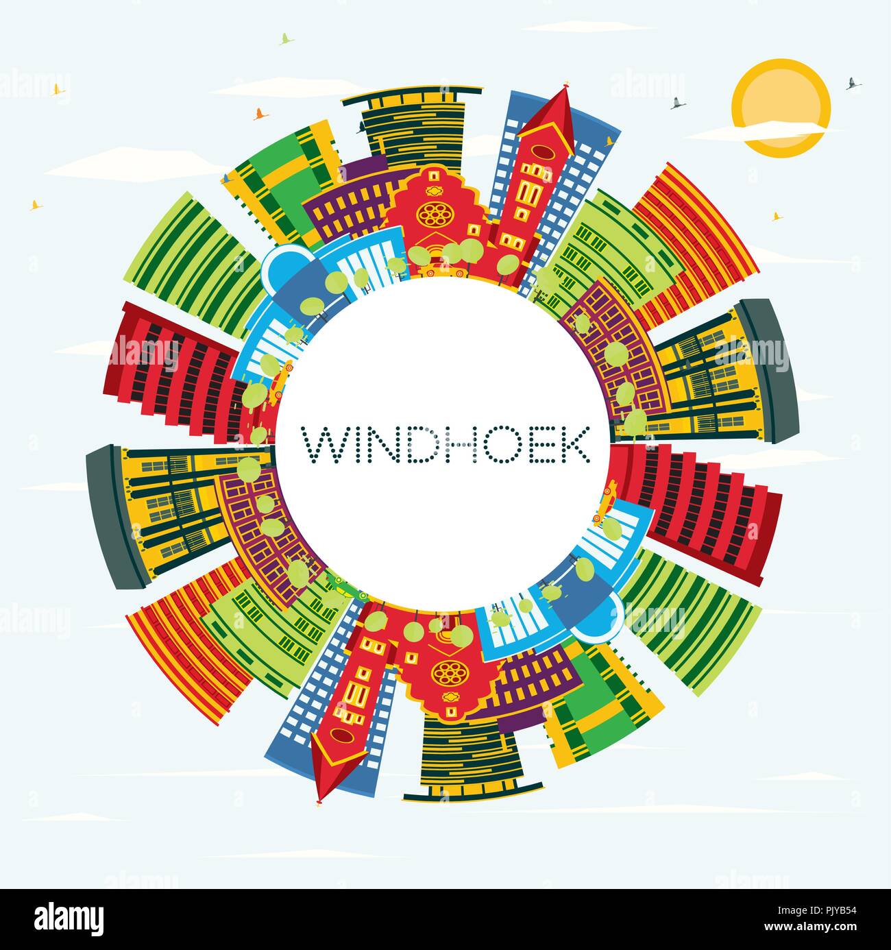 Namibia windhoek skyline Immagini Vettoriali Stock - Alamy