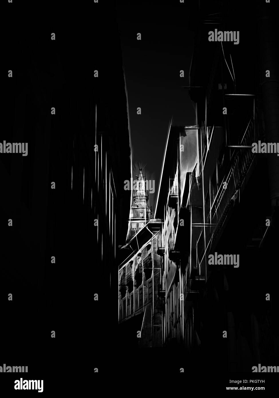 Disegno strada urbana stilizzata Foto e Immagini Stock in Bianco e Nero ...