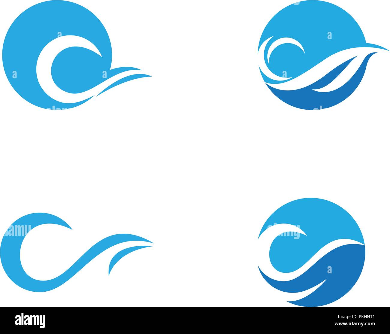 Vettore di lettere del logo dell'onda d'acqua e icona del simbolo dell ...