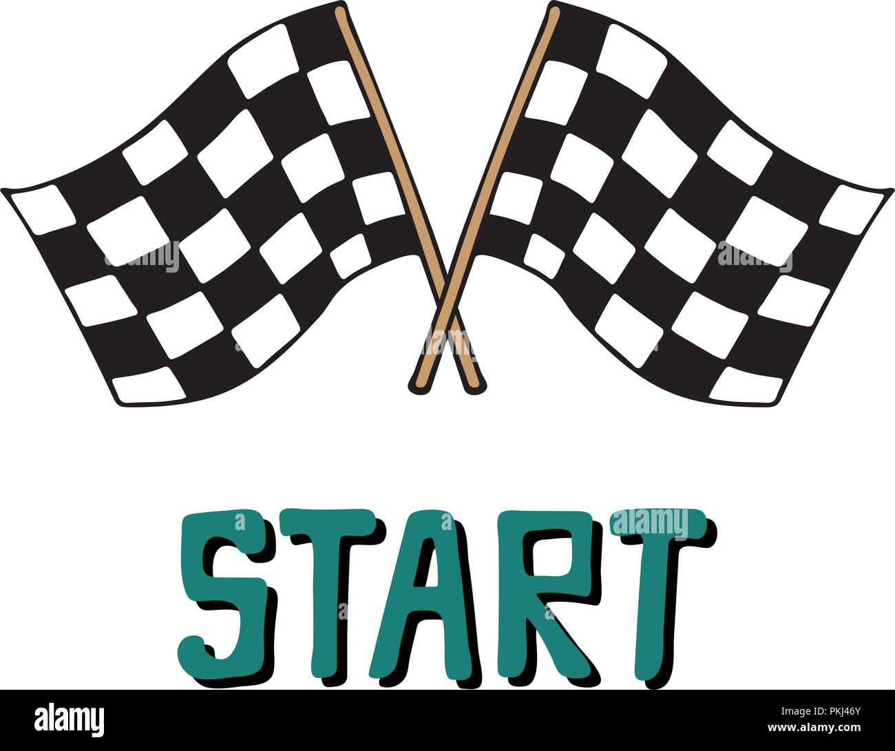 Cartoon illustration start finish line Immagini Vettoriali Stock - Alamy