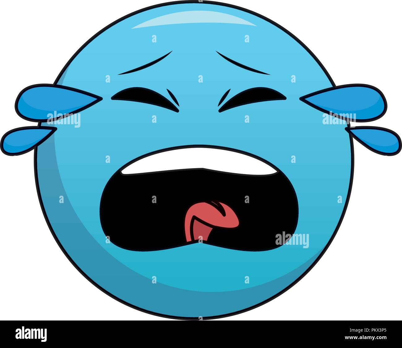 Smiley emoticon facial expression crying Immagini Vettoriali Stock ...