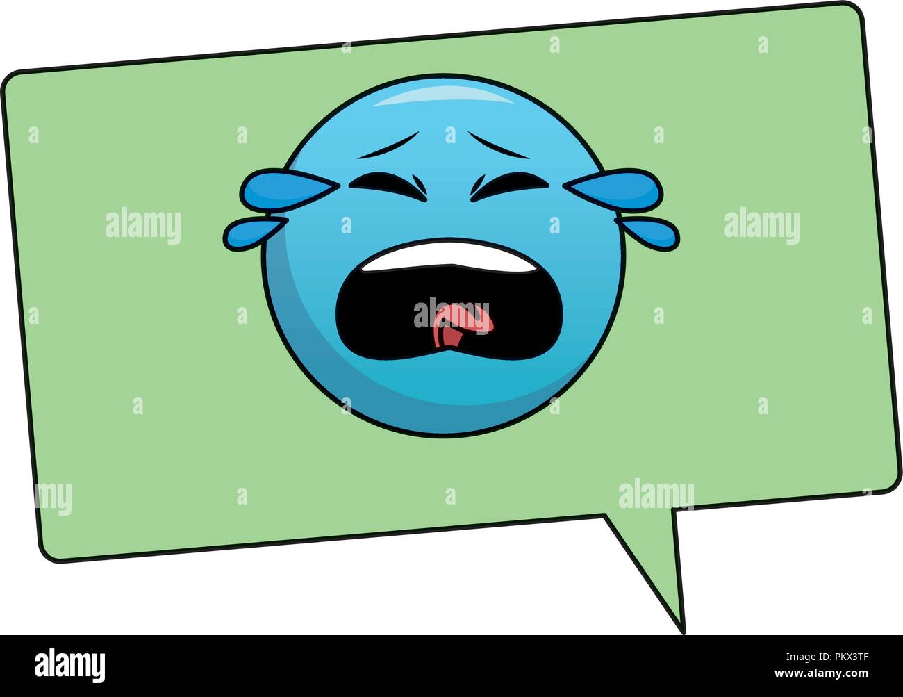 Smiley emoticon facial expression crying Immagini Vettoriali Stock ...