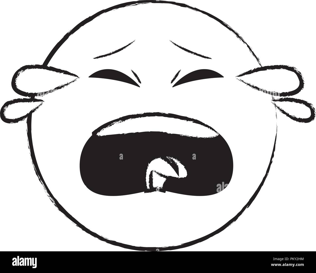 Smiley emoticon facial expression crying Immagini Vettoriali Stock ...