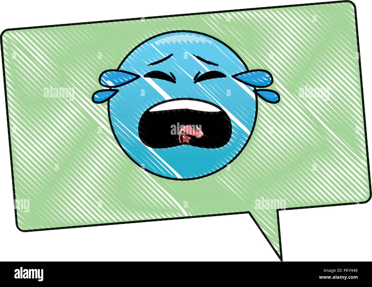 Smiley emoticon facial expression crying Immagini Vettoriali Stock ...