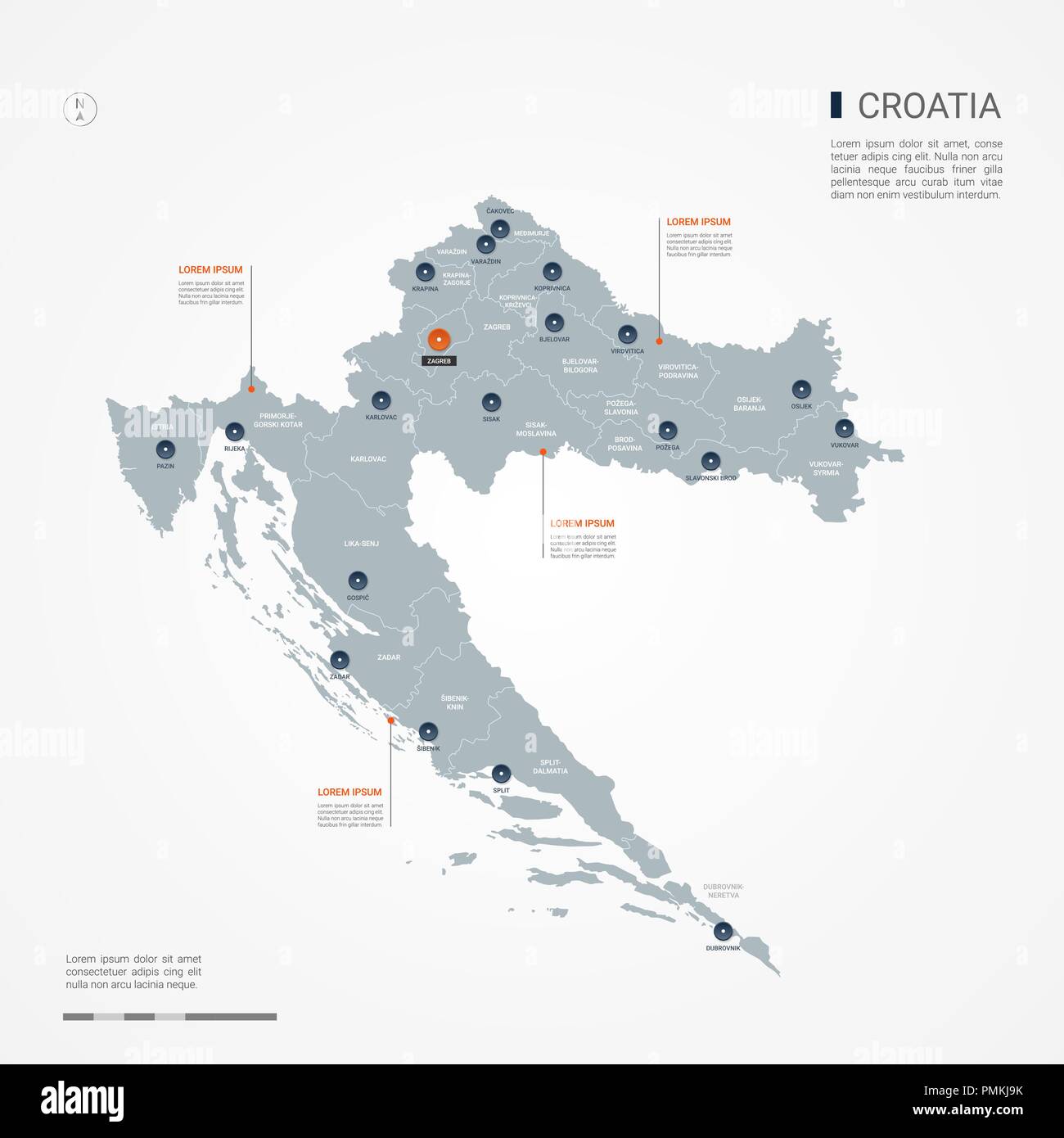 Croazia cartina immagini e fotografie stock ad alta risoluzione - Alamy