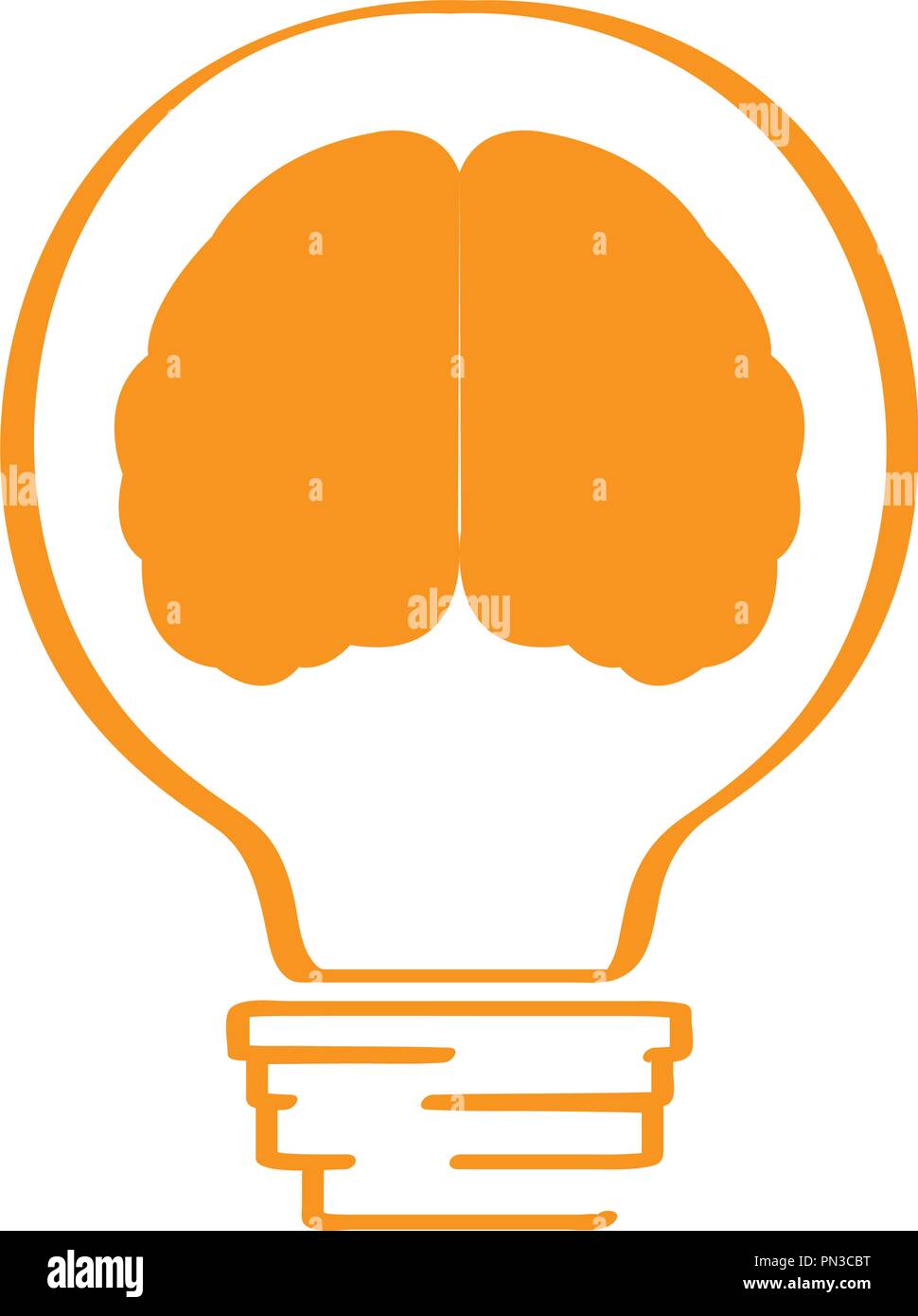 Simbolo del cervello della lampadina Immagini Vettoriali Stock - Pagina ...