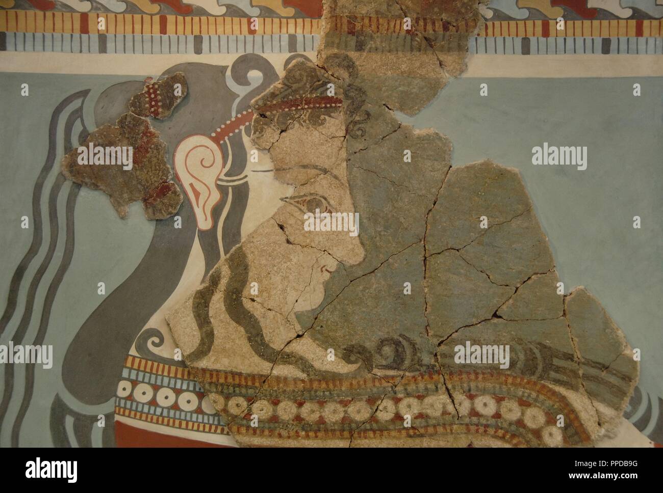 Arte micenea La Grecia. Affresco raffigurante una figura femminile ...