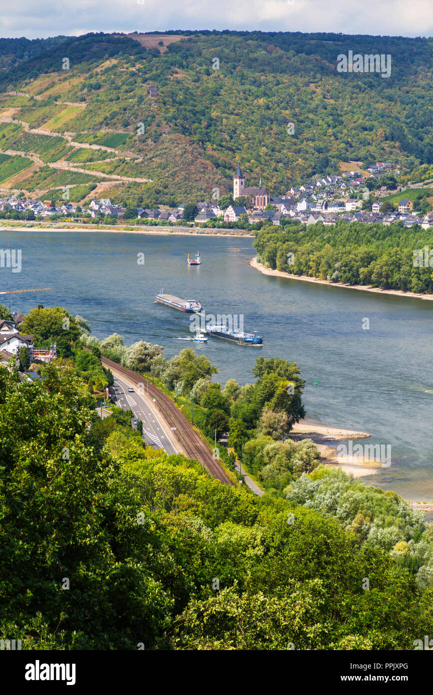 Vista del fiume Reno e la Gola del Reno in Germania Foto stock - Alamy