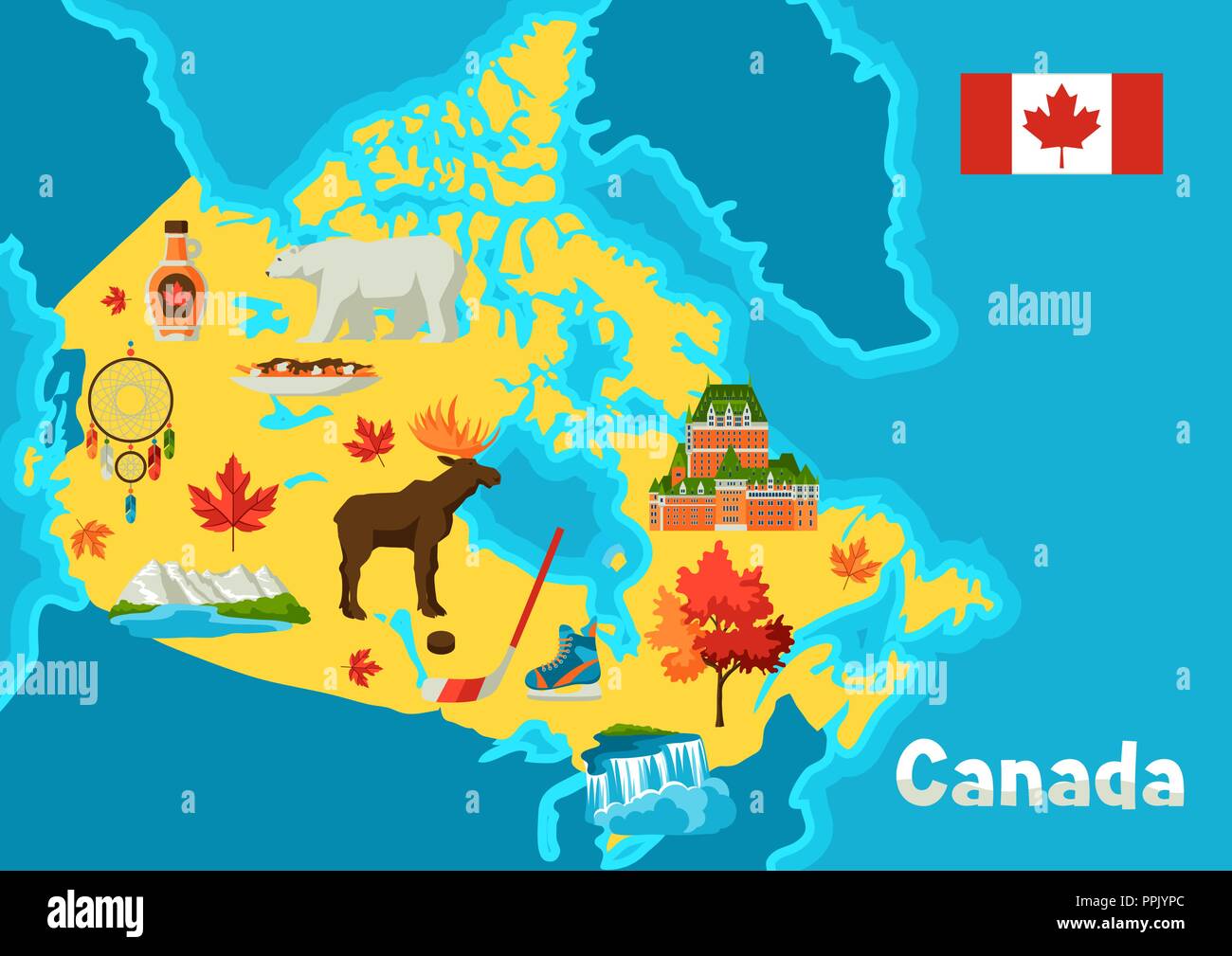 Illustrazione del Canada mappa Immagine e Vettoriale - Alamy