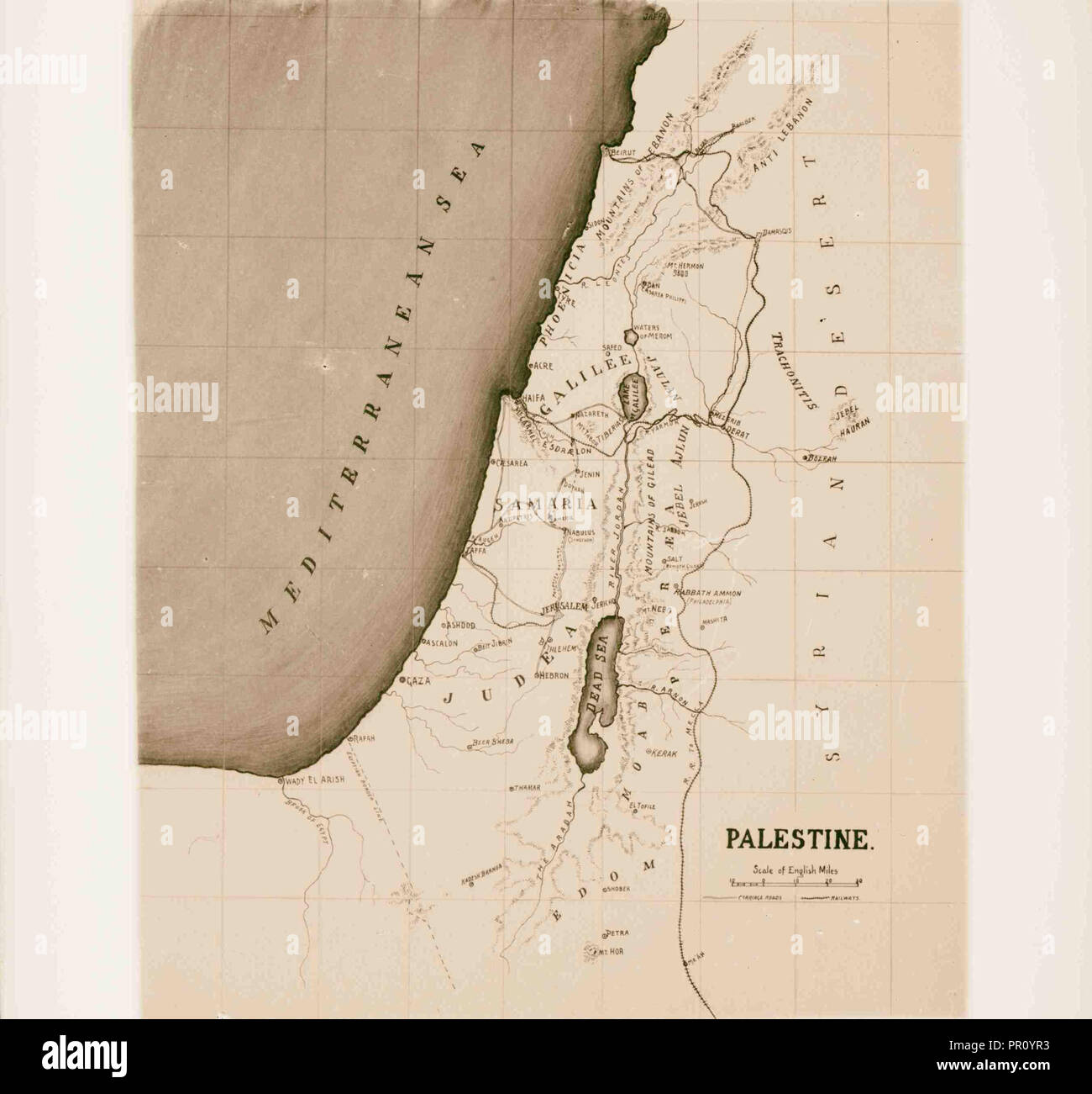 Carte, piani, restauri, ecc. Mappa della Palestina. 1900 Foto stock - Alamy