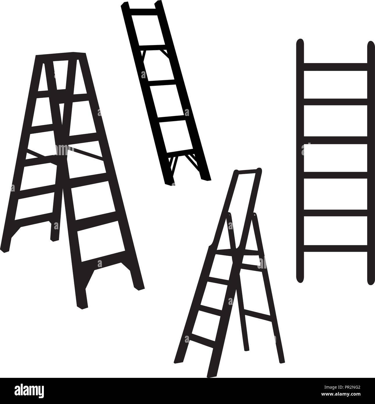 Scaletta illustrazione silhouette isolato simbolo segno. Scaletta logo ...