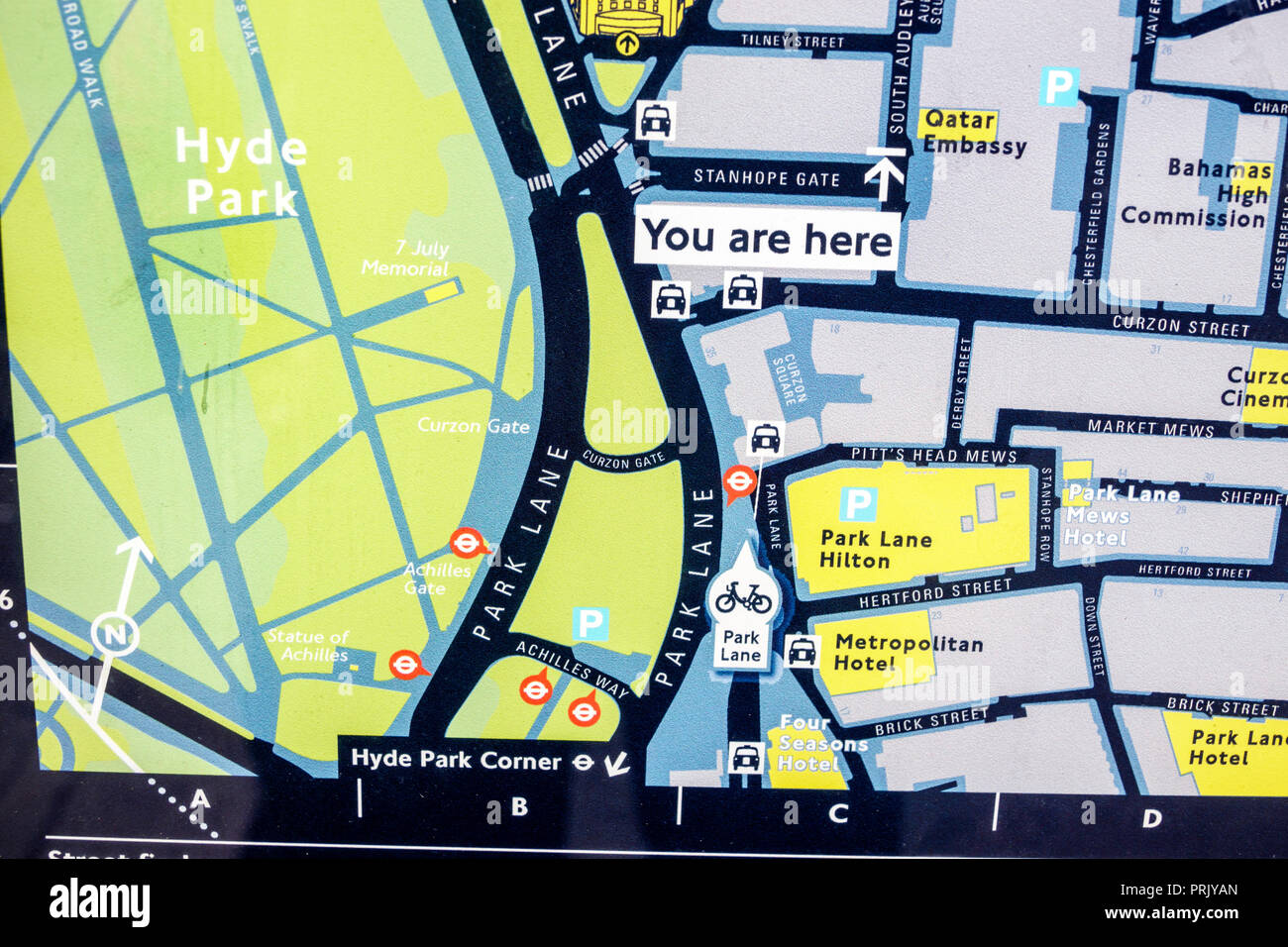 Mayfair su una mappa immagini e fotografie stock ad alta risoluzione ...