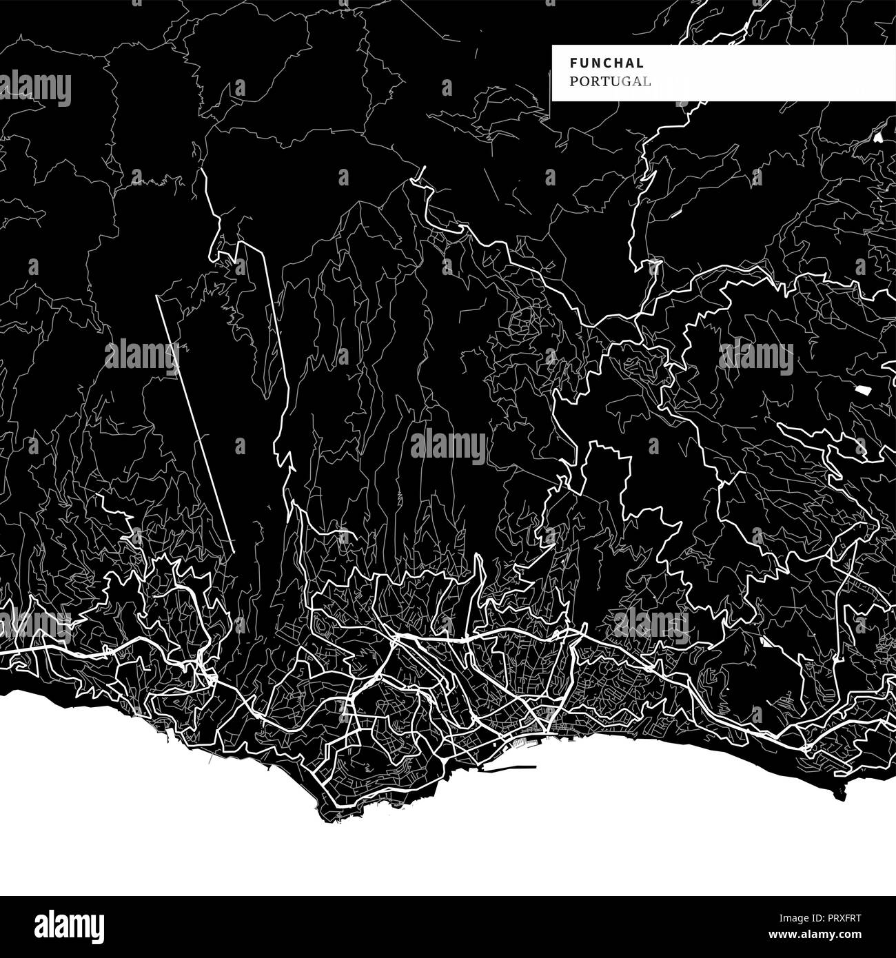 Mappa dell'area funchal Immagini Vettoriali Stock - Alamy
