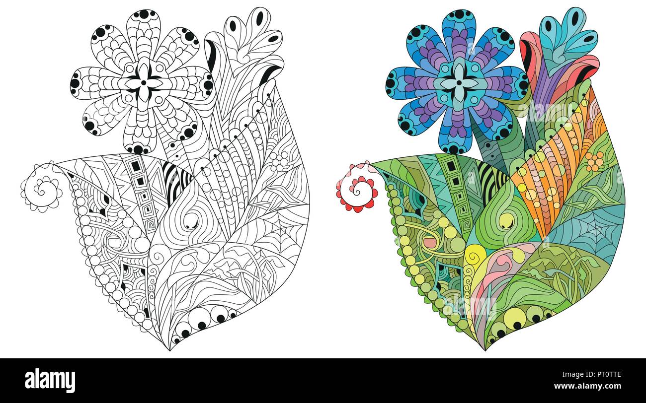 Disegno di arte fiore zentangle immagini e fotografie stock ad alta ...