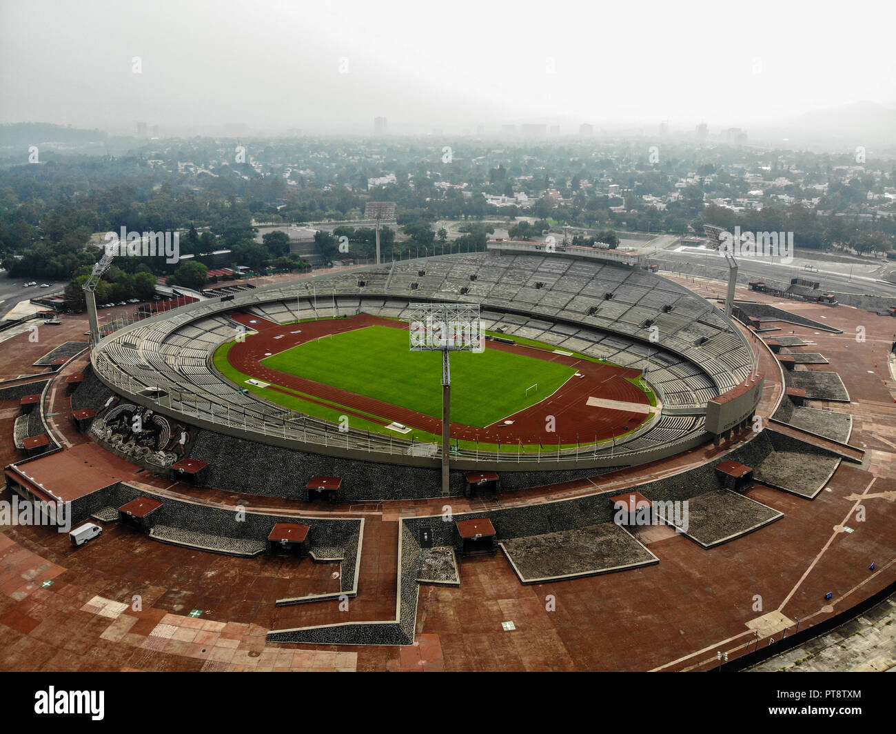 Vista aerea dell'Università Olympic Stadium, casa della squadra di ...
