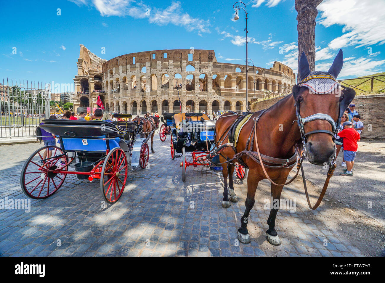 Carrozze trainate da cavalli vi attendono tariffe il Colosseo, il più ...