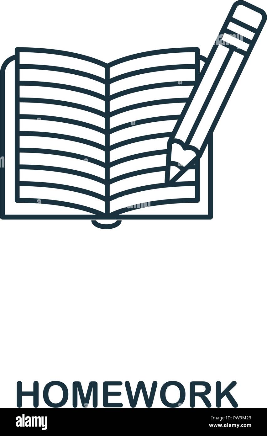 Compiti icona di contorno. Creative design dalla scuola icona ...