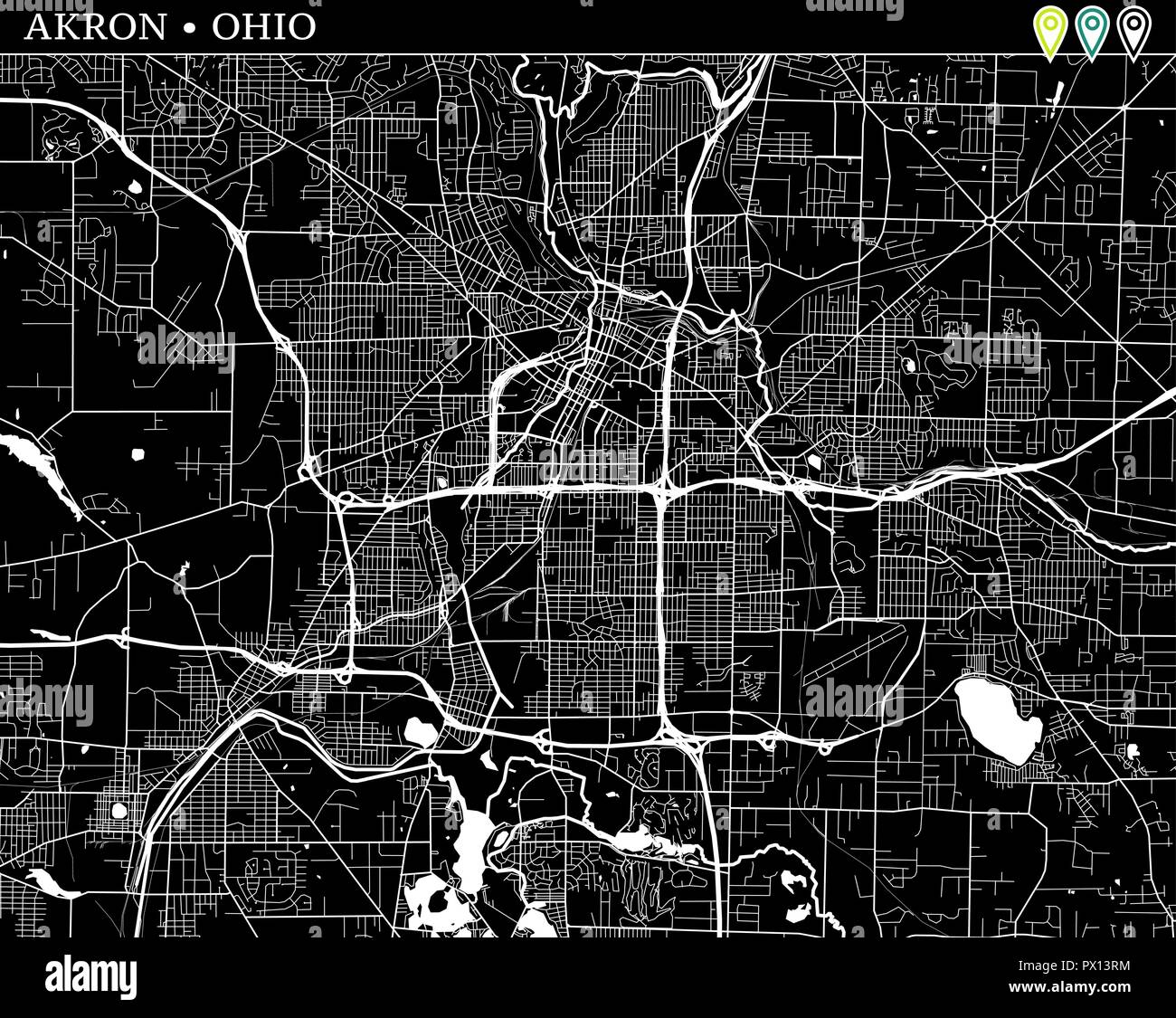 Mappa di akron Immagini Vettoriali Stock - Alamy