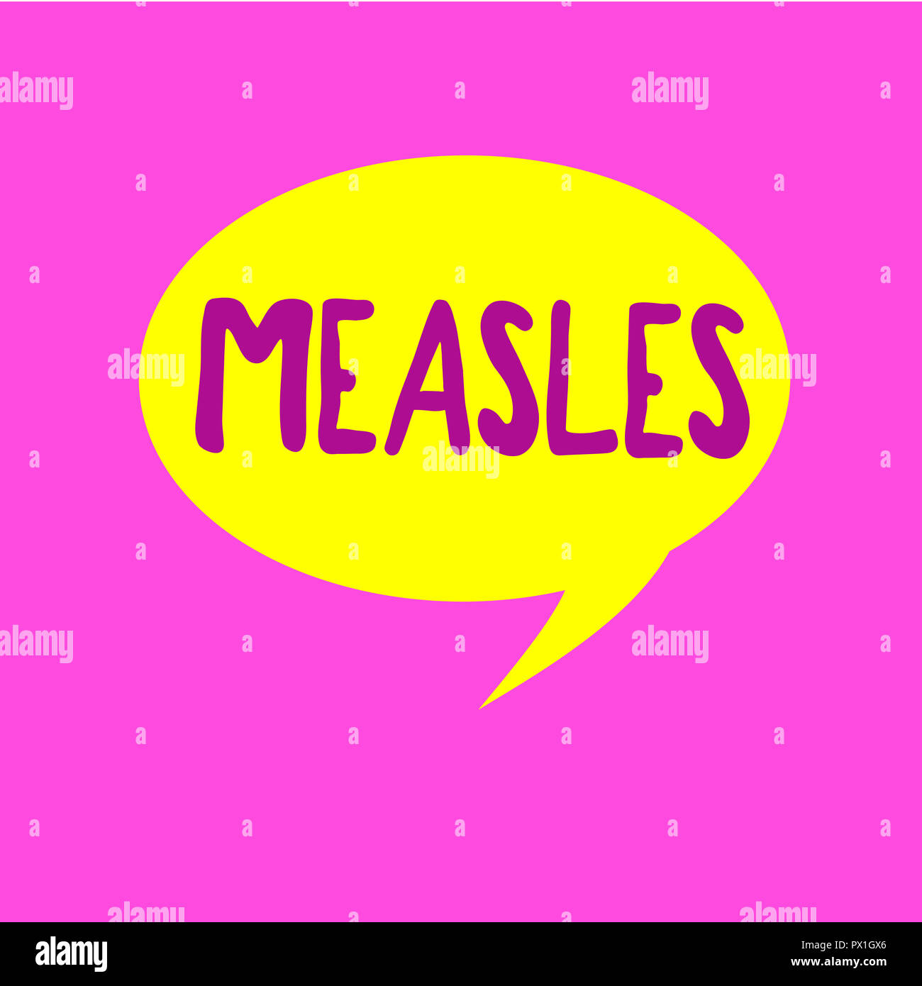 La scrittura della nota mostra il morbillo. Business photo ...