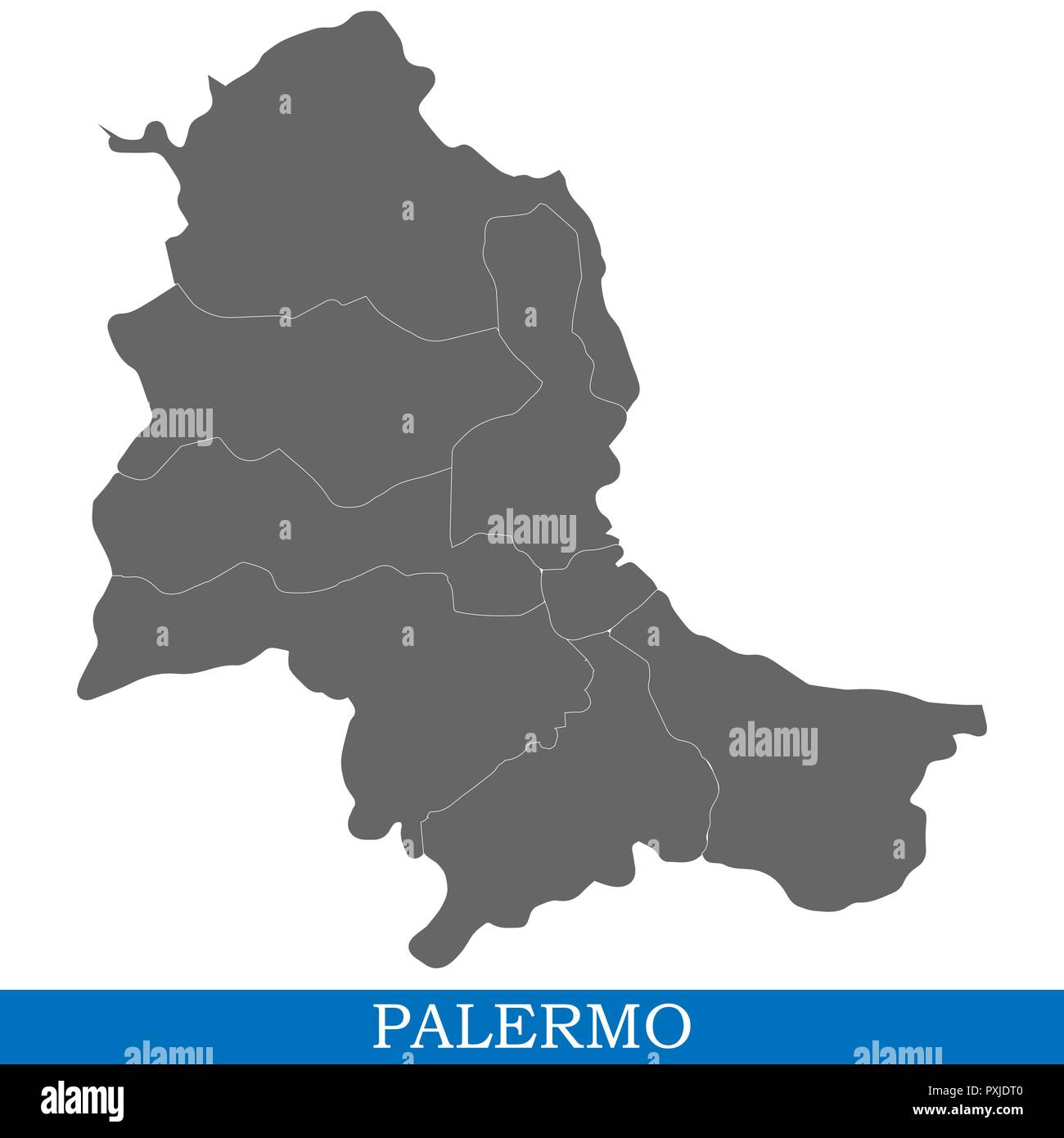 Palermo mappa vettoriale immagini e fotografie stock ad alta ...
