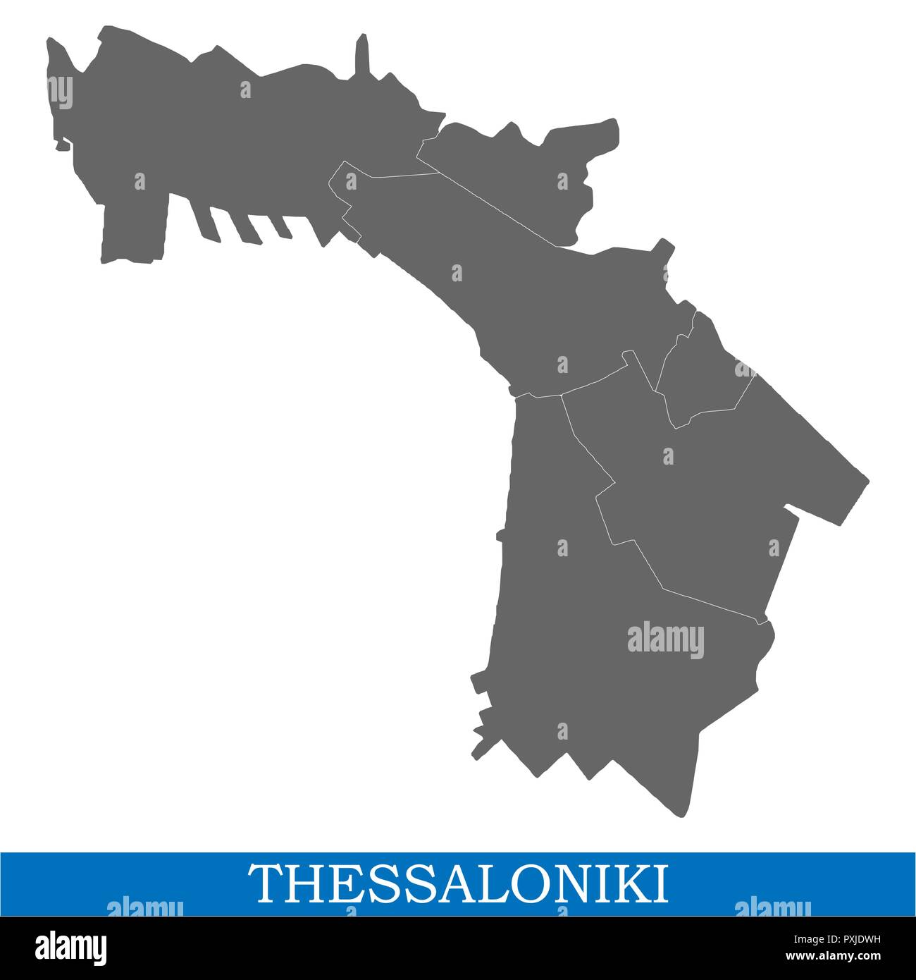 Alta qualità mappa di Salonicco è una città della Grecia, con i confini ...