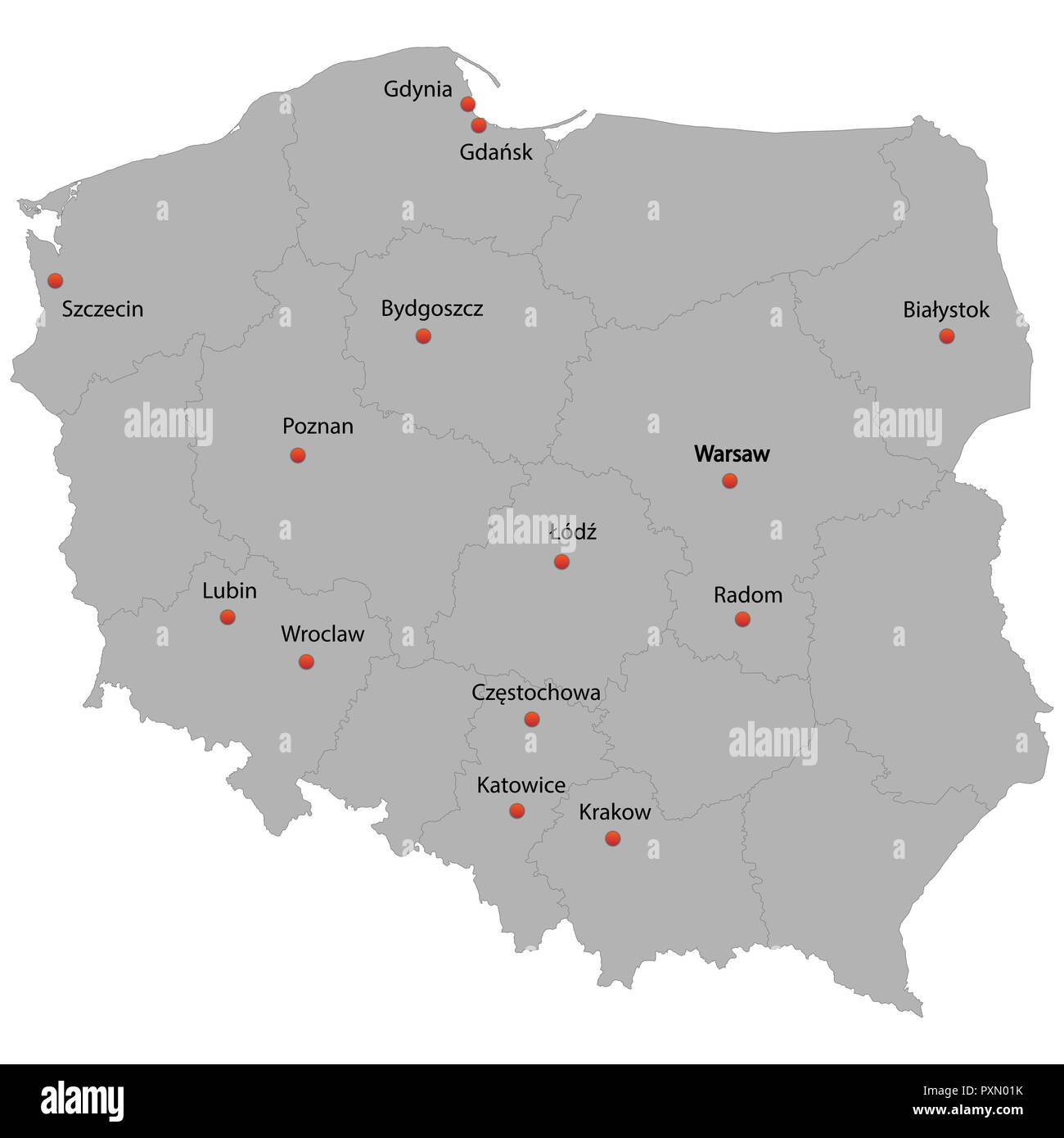 Mappa della slesia Immagini Vettoriali Stock - Alamy