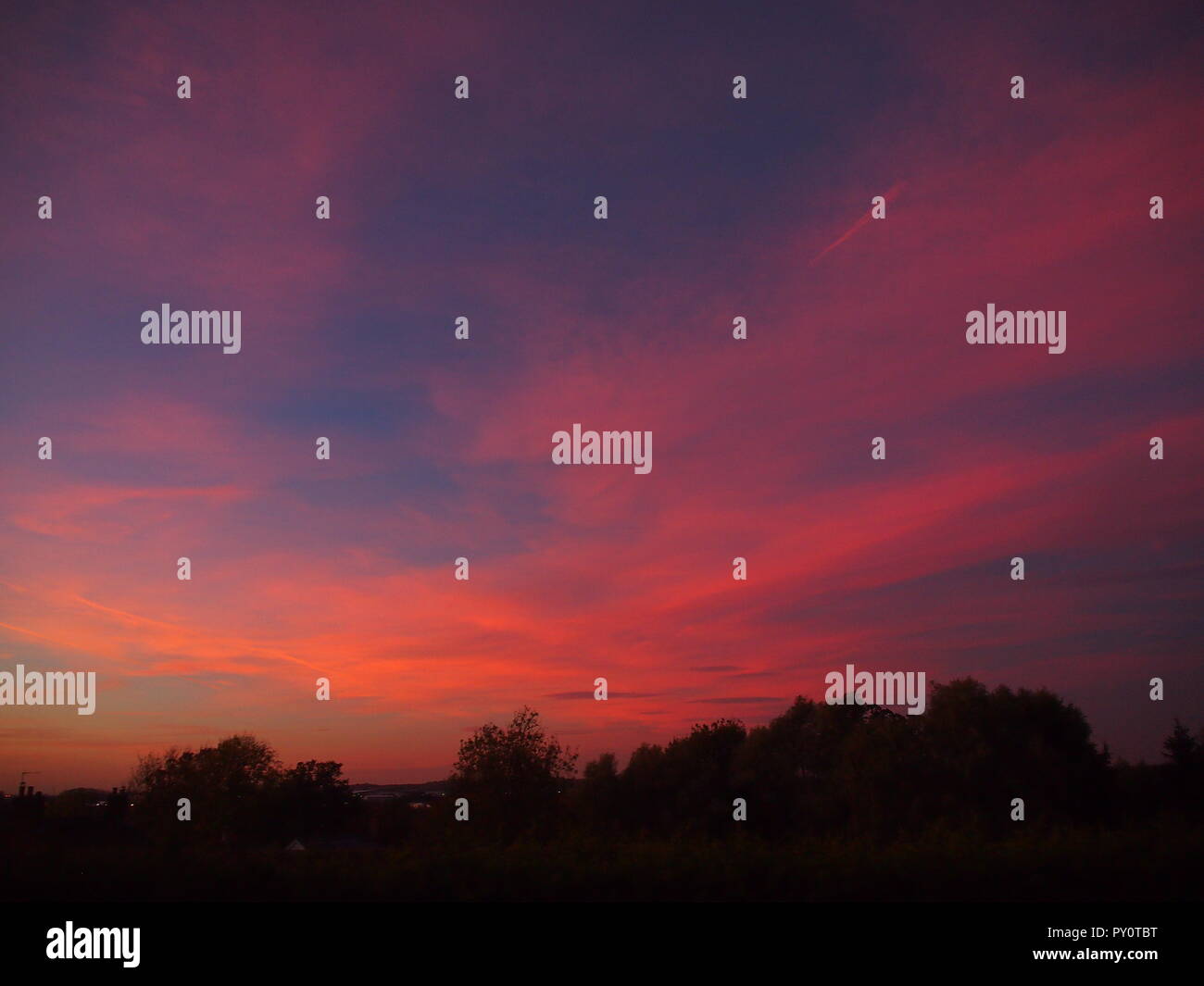 Cielo serale con nuvole rosa immagini e fotografie stock ad alta ...